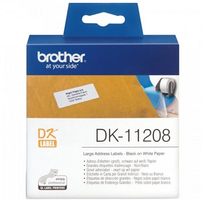 Brother DK-11208 Address Labels 38x90mm- 400 Lables Per Roll