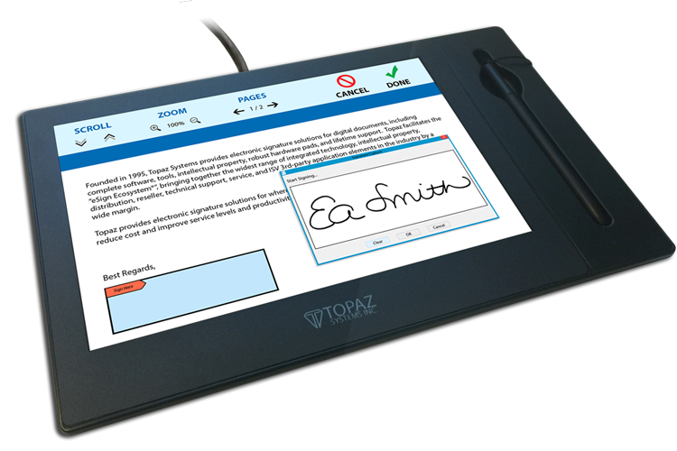 Topaz Gemview Signature Terminal 10 Inch Display TD-LBK101VA-USB-R