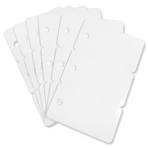 Triple White 0.76mm Breakaway Key Tags - w/Holes Punched CR80 (500 Pac